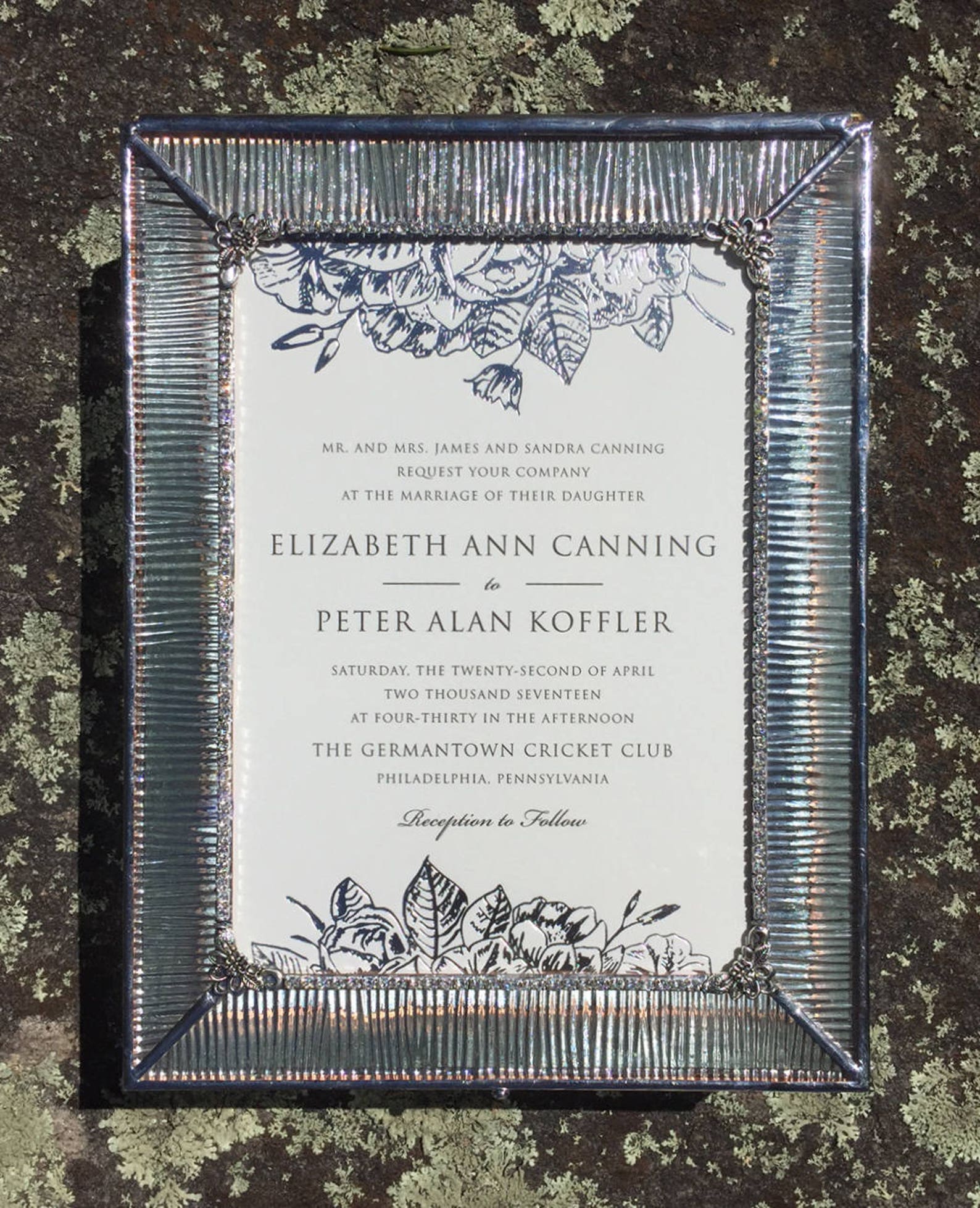 Stained Glass Invitation Keepsake Box With Border for Wedding or Bat ...