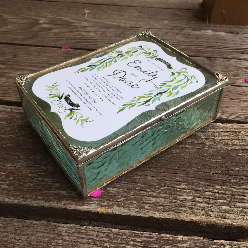Stained Glass Invitation Keepsake Box for Wedding, Bride to Be, Bat ...