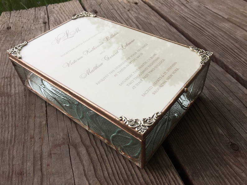 Stained Glass Invitation Keepsake Box for Wedding, Bride to Be, Bat ...