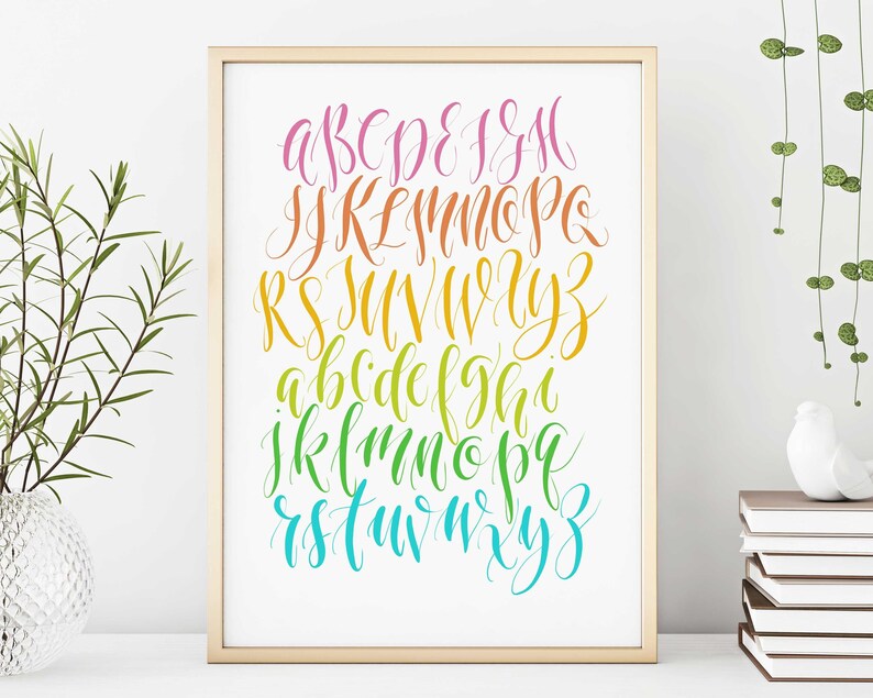 Cursive Alphabet Poster | Downloadable Art Print - Etsy Australia