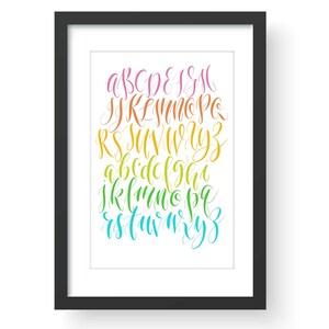 Cursive Alphabet Poster Downloadable Art Print - Etsy