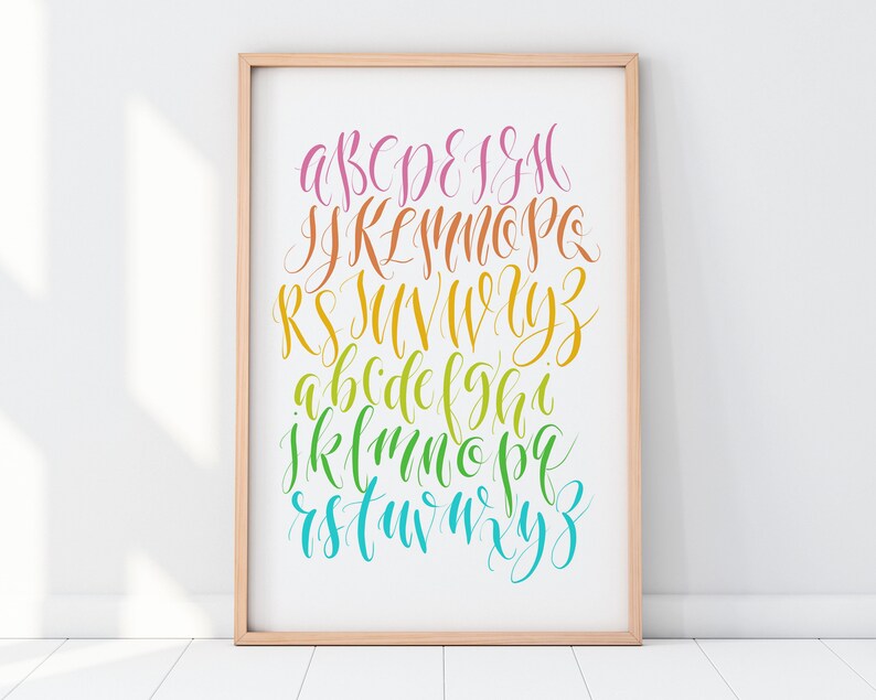 Cursive Alphabet Poster Downloadable Art Print - Etsy