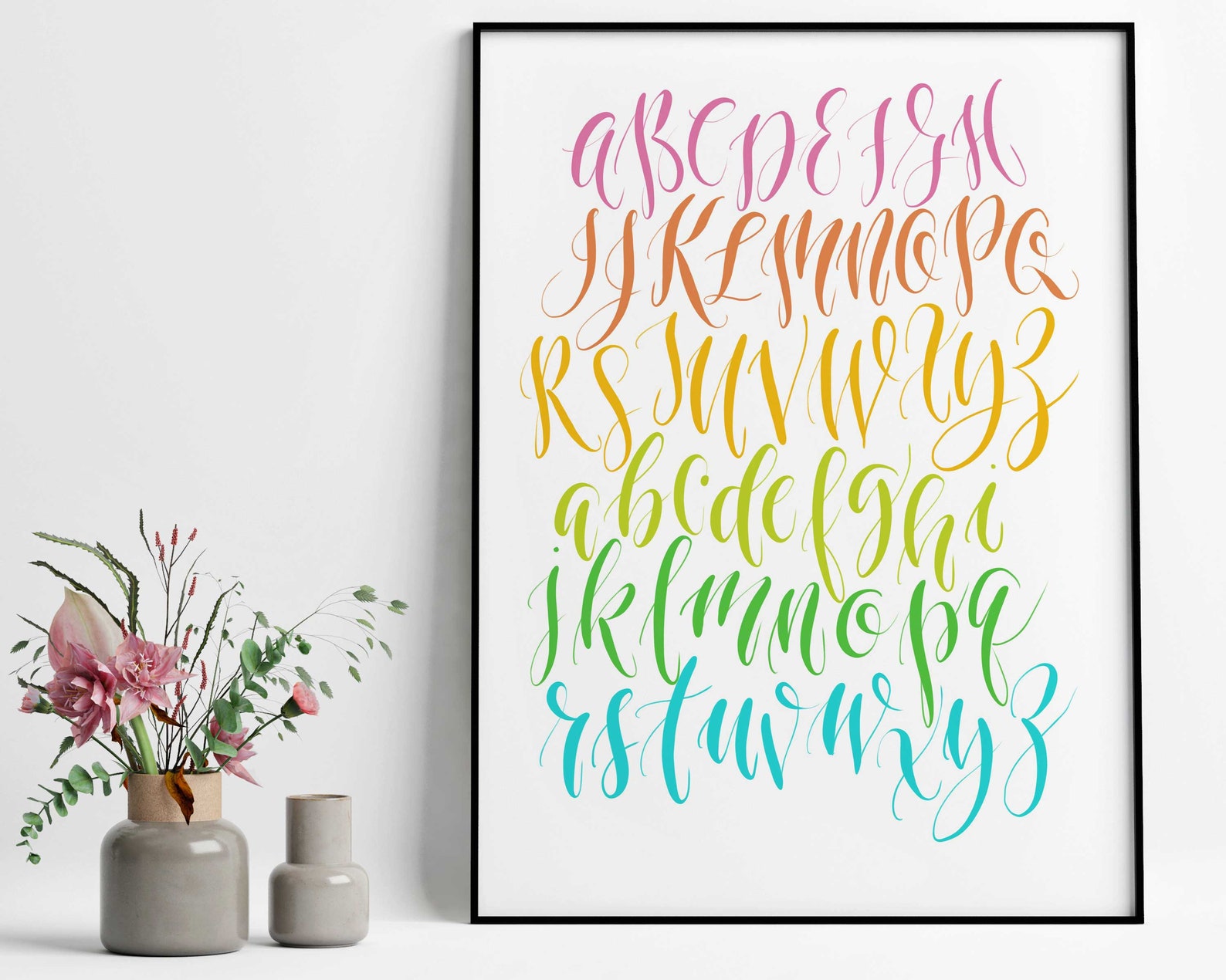 Cursive Alphabet Poster Downloadable Art Print - Etsy