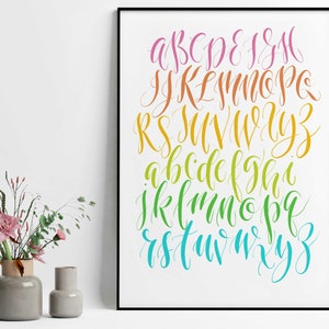 Cursive Alphabet Poster Downloadable Art Print - Etsy