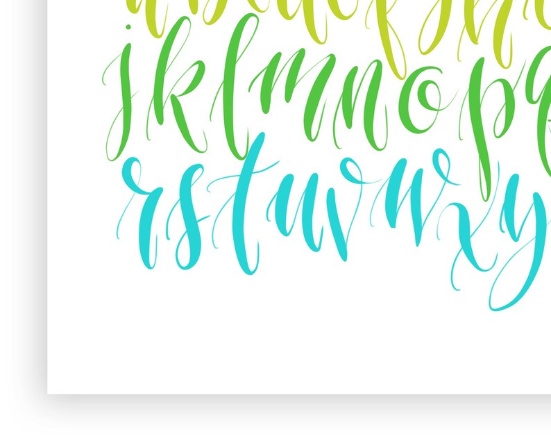 Cursive Alphabet Poster | Downloadable Art Print - Etsy Australia