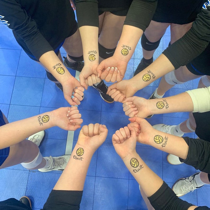 Team Pack of 14 Temporary Tattoos / Gold trust | Etsy
