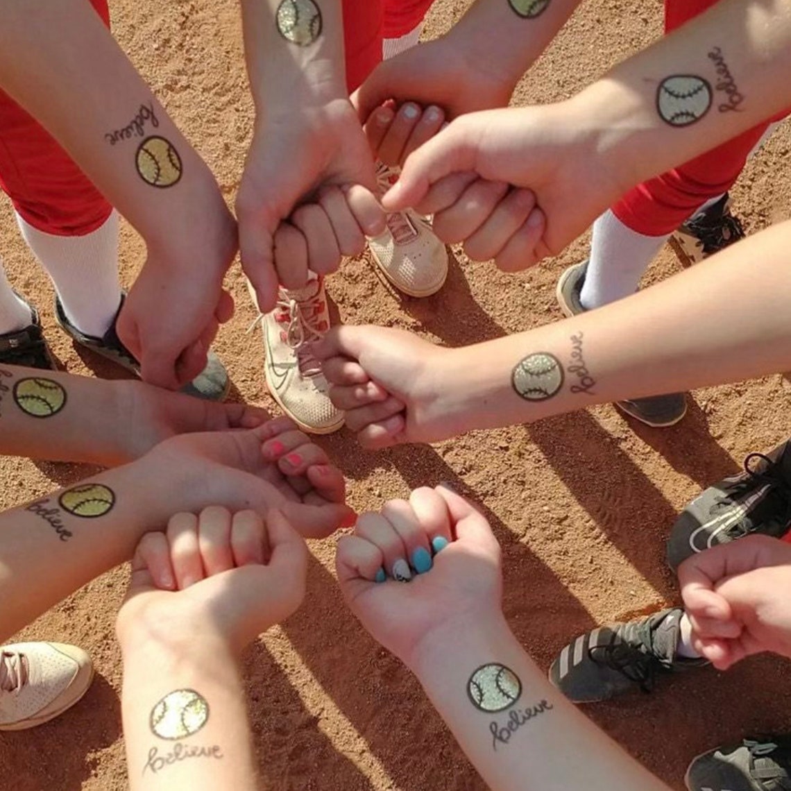 Team Pack of 14 Temporary Tattoos / believe Softball Team - Etsy