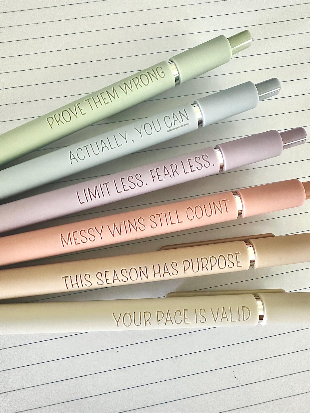 6-pen Gift Set | Motivational Mantras Soft-touch Pastel Gel Pens ...