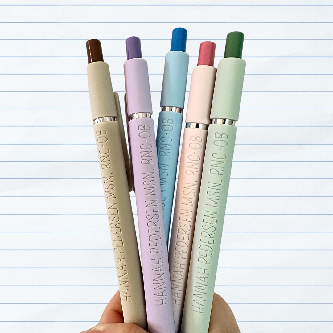 Personalized Pastel Pens: Custom Engraved Name, Set of 5 - Etsy