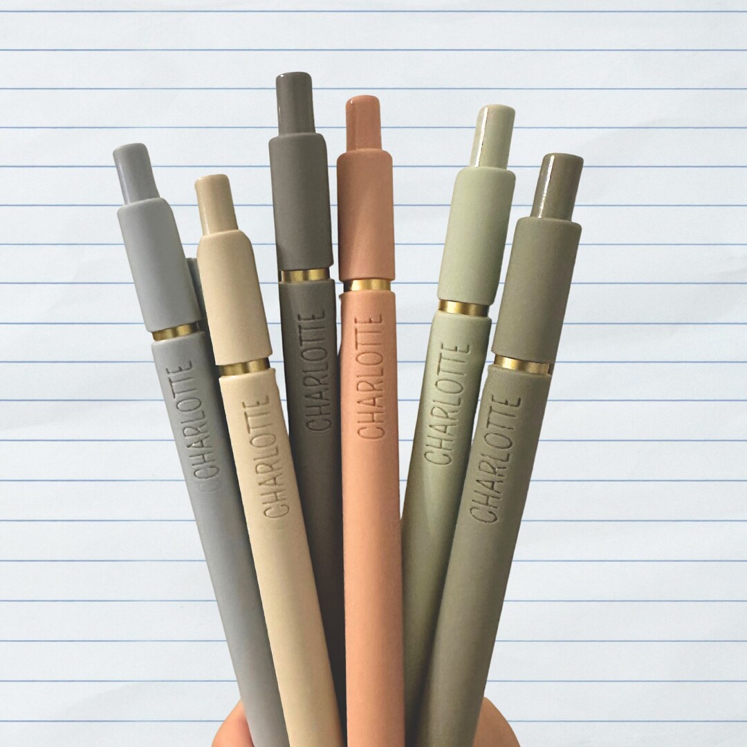 Custom Pens｜personalized Pens｜set of 6 Custom Engraved Soft Touch Pens ...