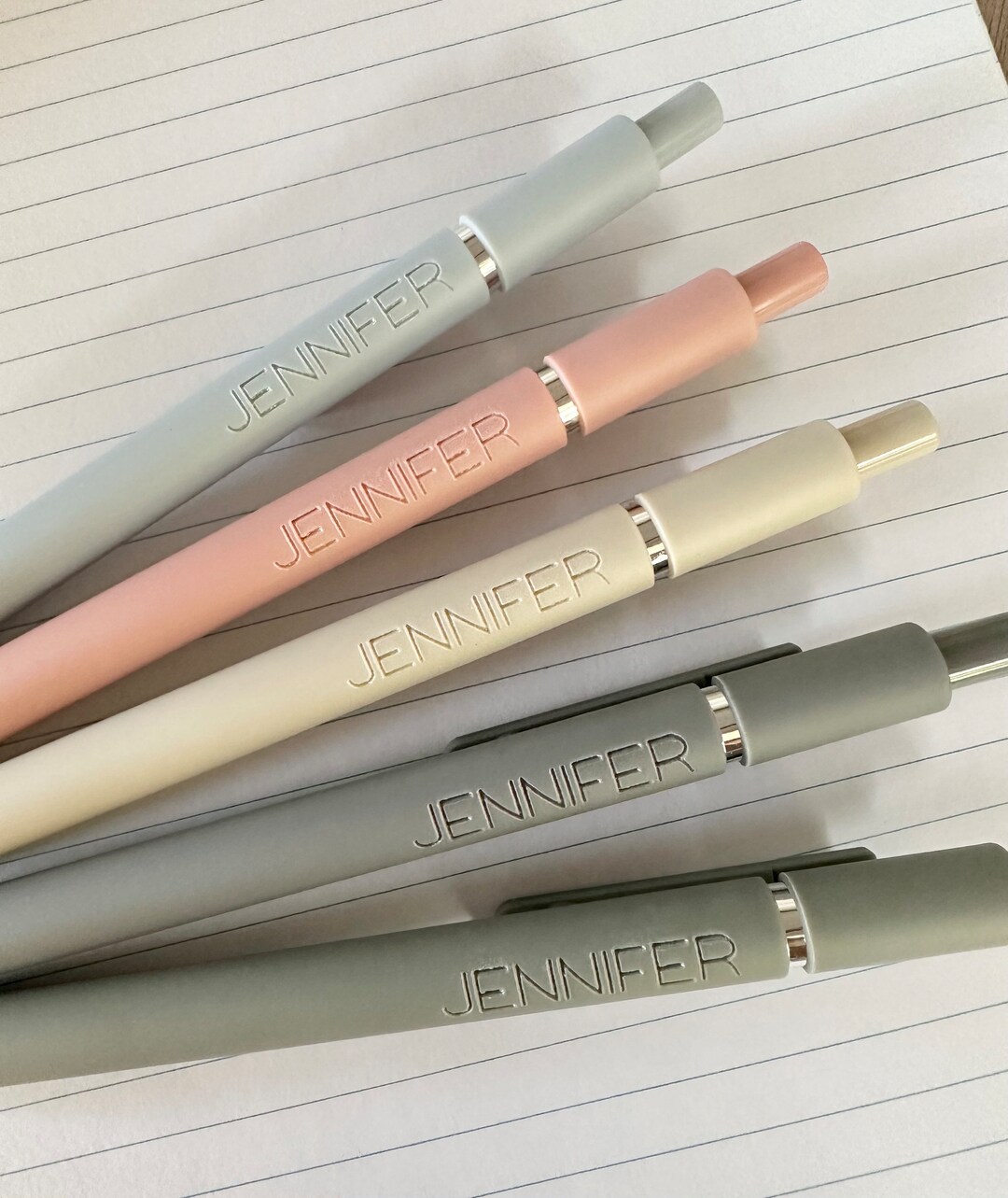 Custom Pens｜personalized Pens｜set of 5 Custom Engraved Soft Touch Pens ...