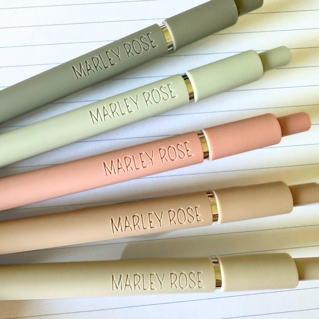 Custom Pens｜personalized Pens｜set of 5 Custom Engraved Soft Touch Pens ...