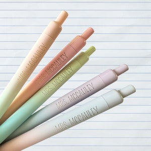 Custom Colored Ink Pens｜personalized Pens｜set of 5 Custom Engraved ...