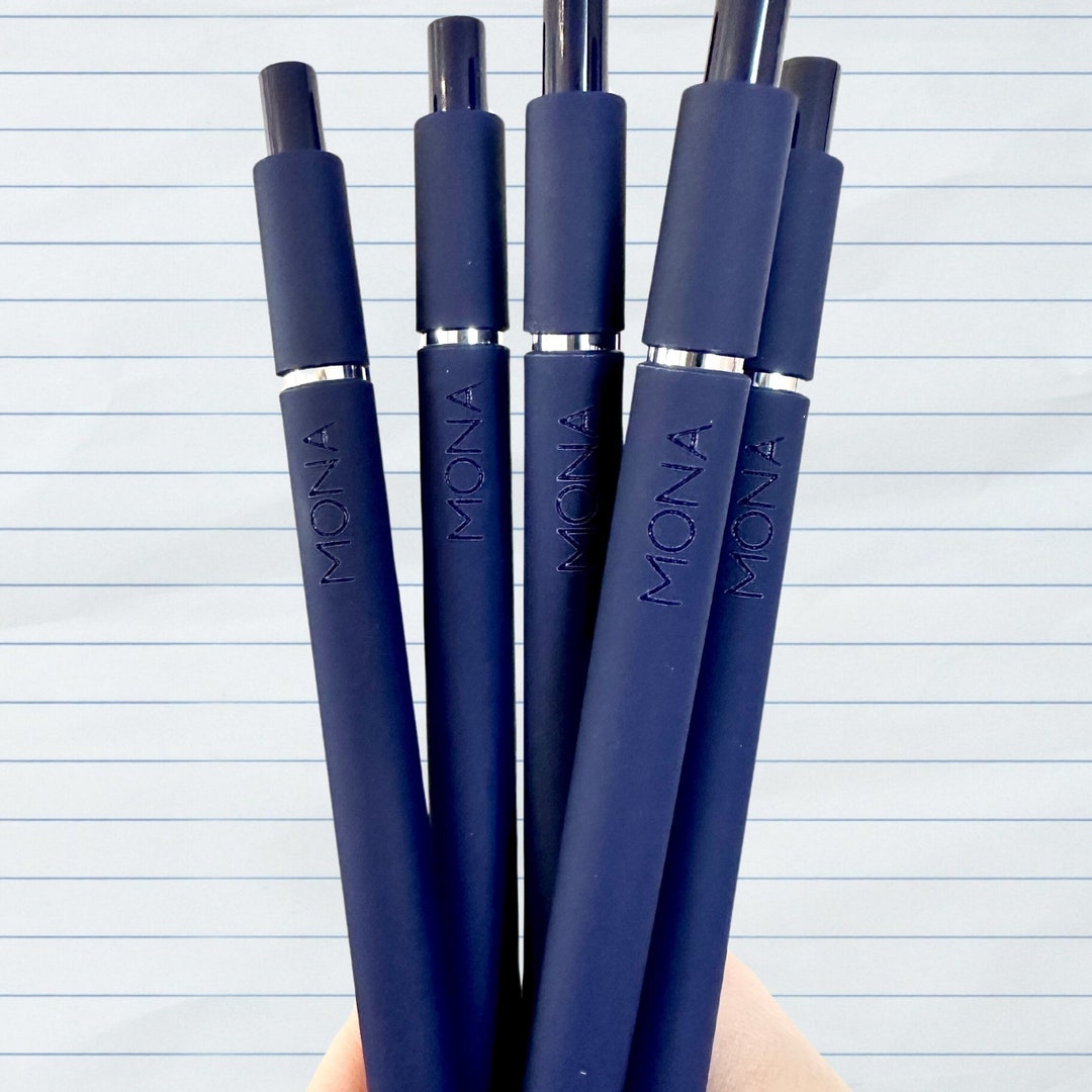Custom Engraved Navy Pens: Set of 5 Soft Touch Pens - Etsy