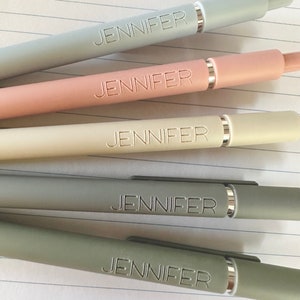 Custom Pens｜personalized Pens｜set of 5 Custom Engraved Soft Touch Pens ...