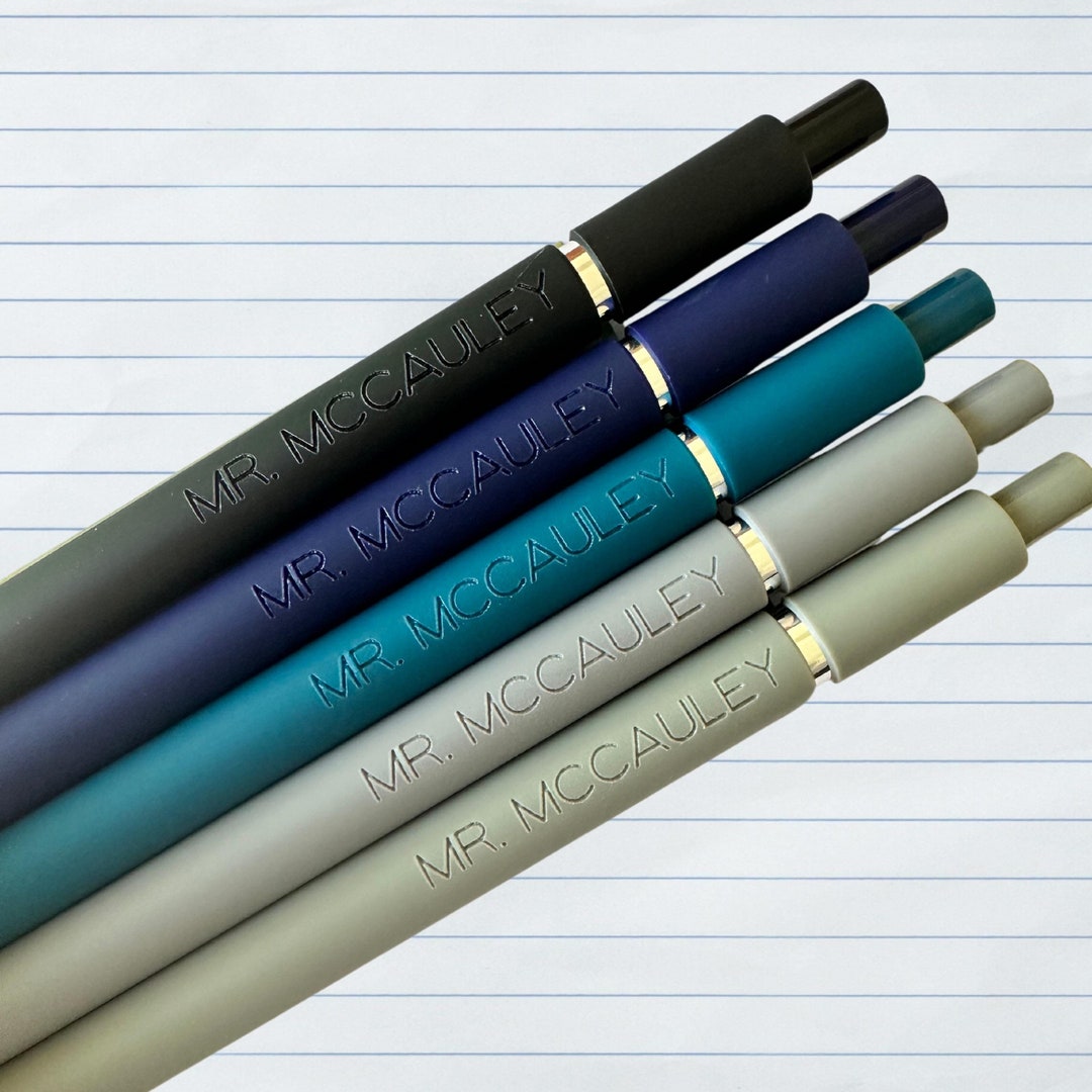 Custom Pens｜personalized Pens｜set of 5 Custom Engraved Soft Touch Pens ...
