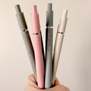 Custom Pens｜personalized Pens｜set of 5 Custom Engraved Soft Touch Pens ...