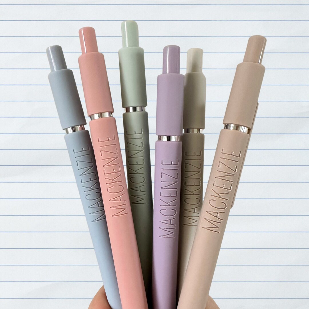 Custom Pens｜personalized Pens｜set of 6 Custom Engraved Soft Touch Pens ...