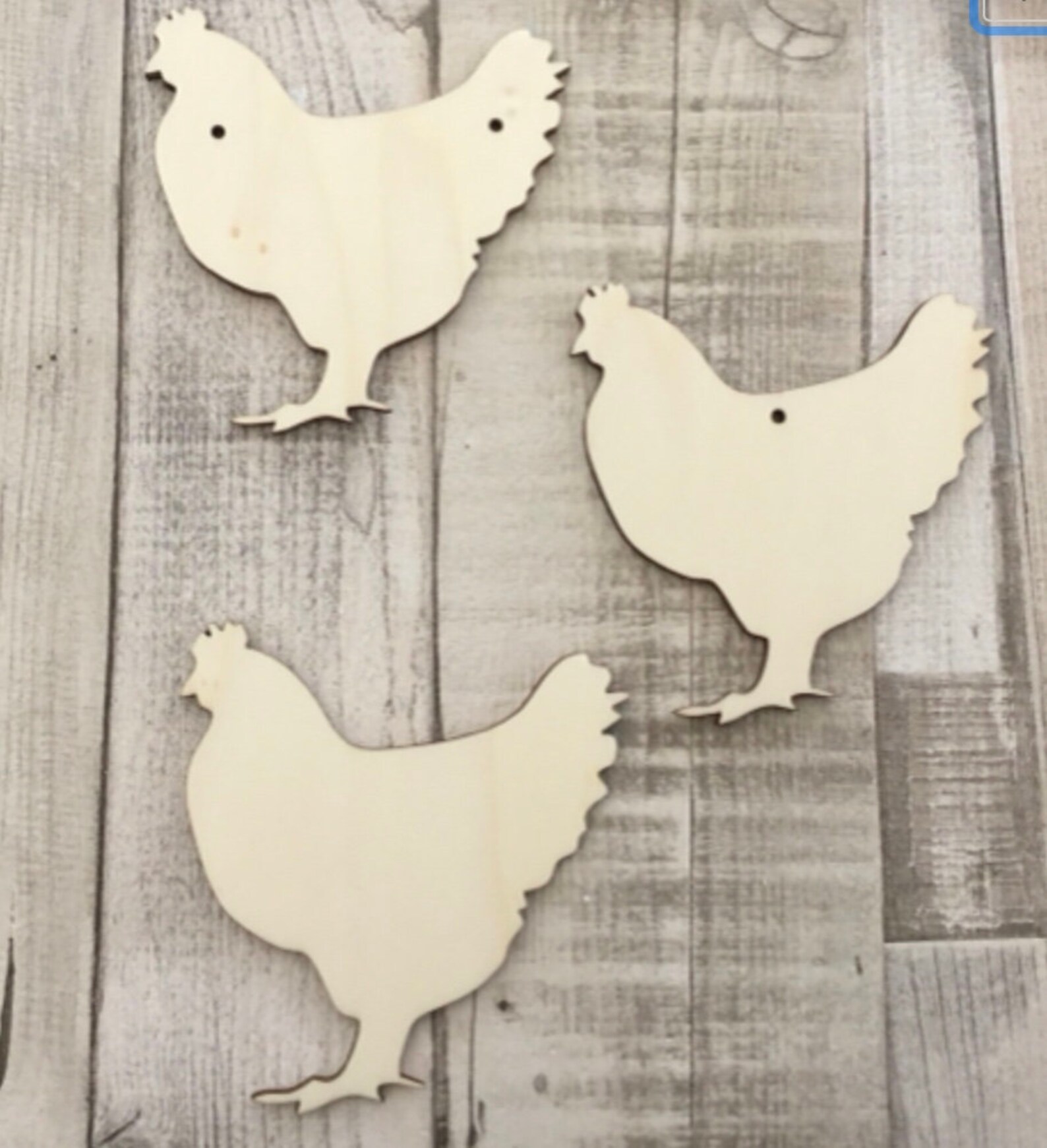 Laser cut wooden chicken shape from 6mm poplarwood farmhouse | Etsy