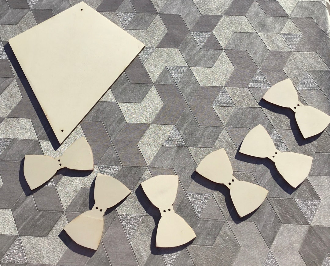 NEW Gorgeous Laser Cut Wooden Shaped Kites With Bows as Tails ...