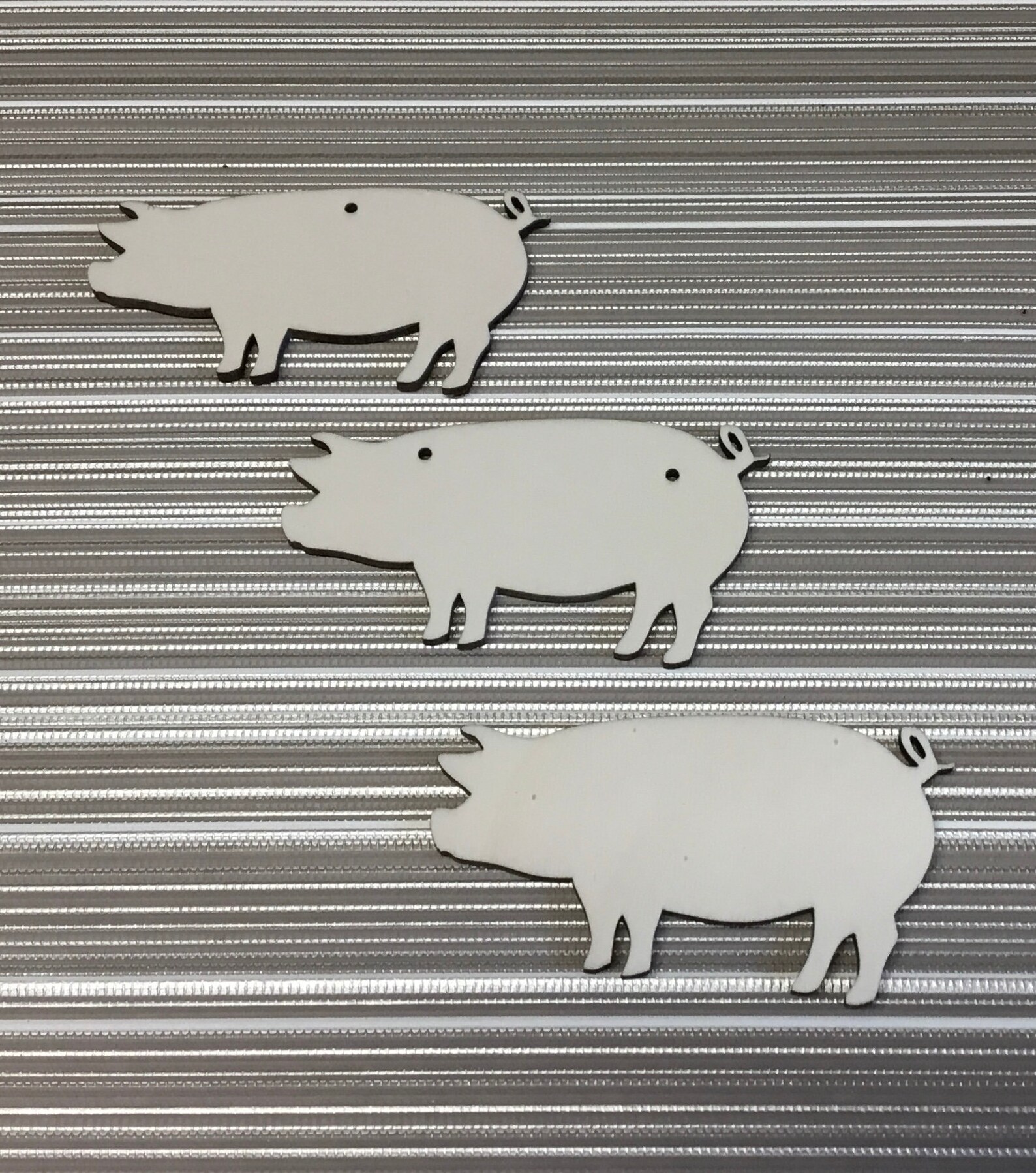 NEW Pack of 10 Unpainted Laser Cut Wooden Pigs, Available With Holes or ...