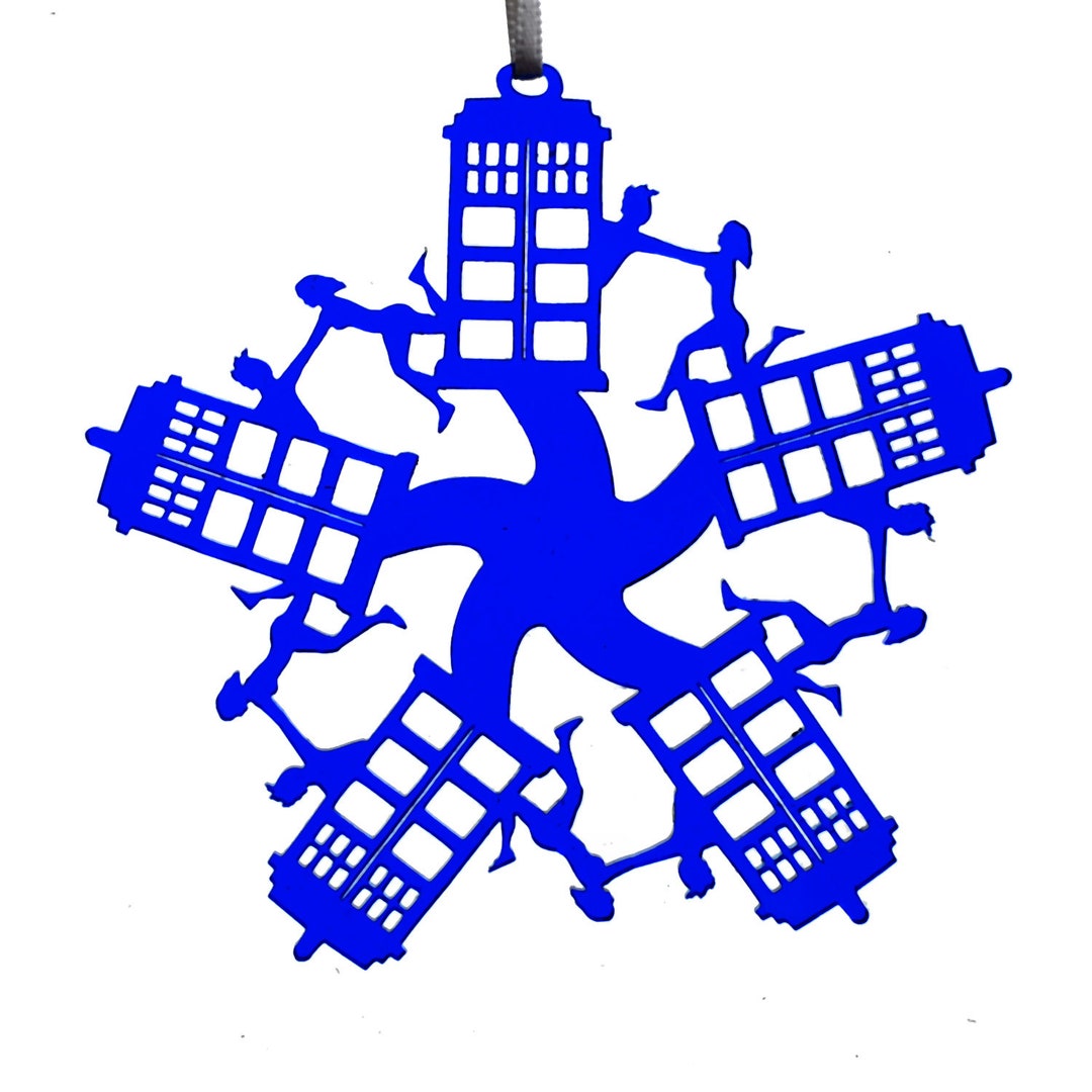 4" Police Box Time Traveler Snowflake Ornament - Etsy
