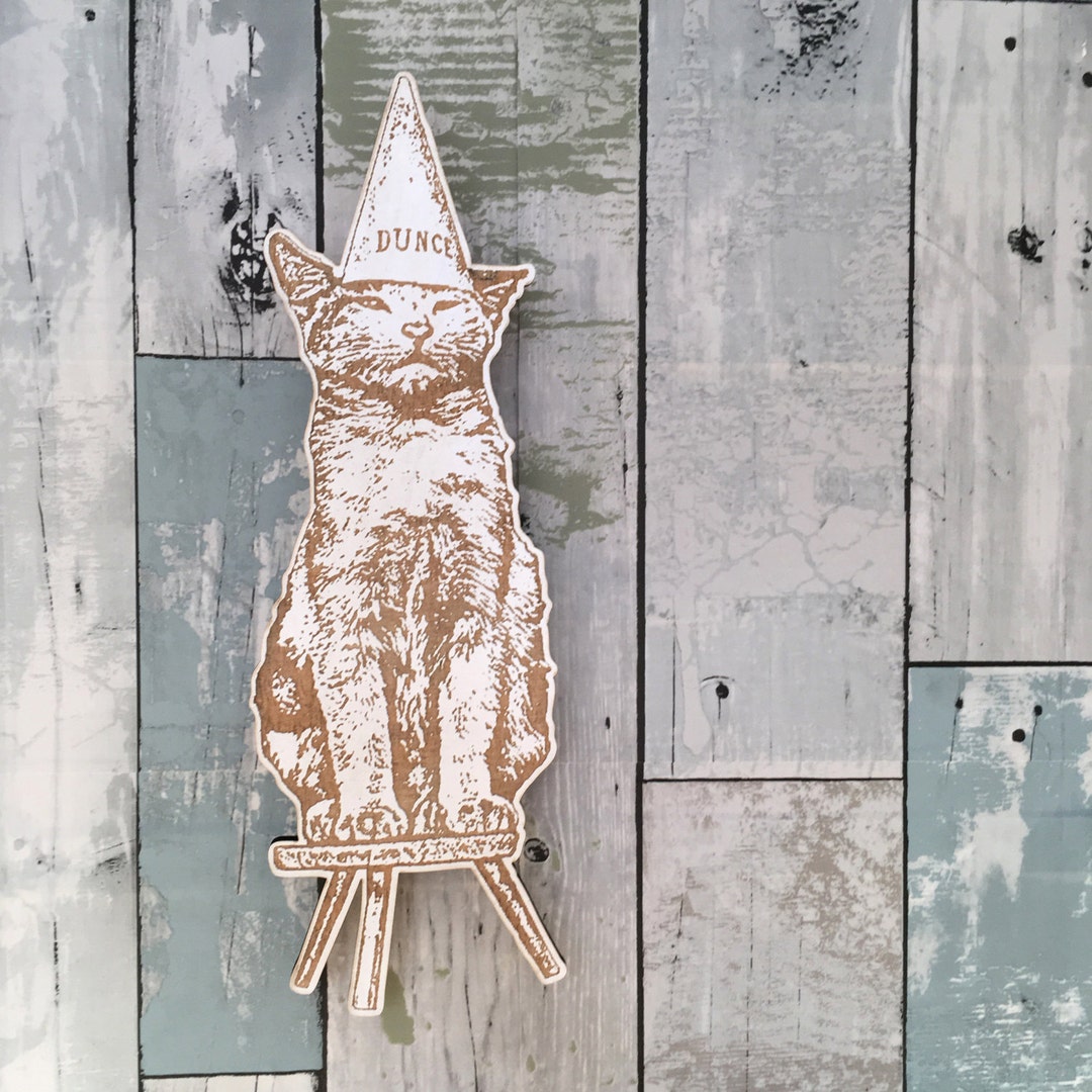 Dunce Cat Wall Art - Etsy Australia