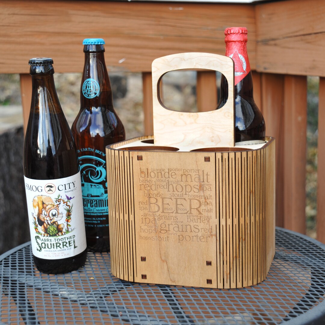 4-pack Bottle Beer Words Caddy - Etsy