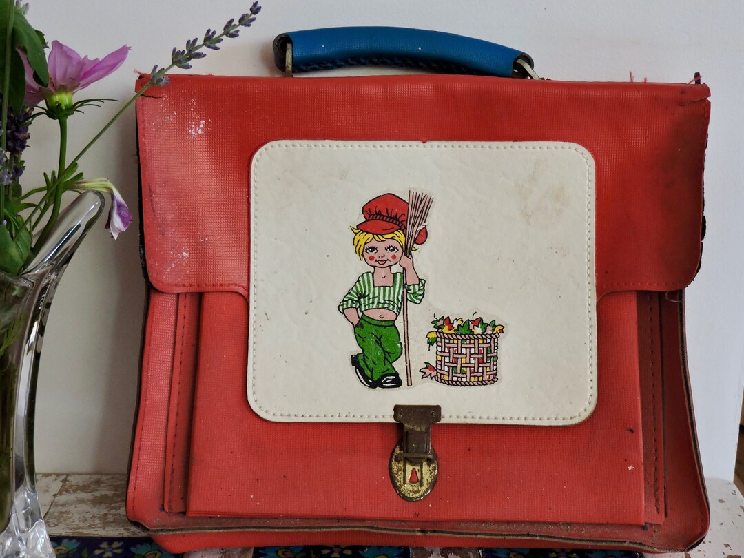 French Satchel, Vintage School Bag, Childs School Bag, Film Prop, 1950s ...