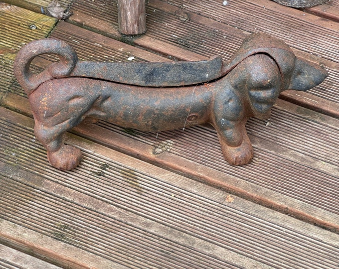 Vintage Boot Puller, Metal Boot Jack, Dachshund Boot Remover, Cast Iron ...