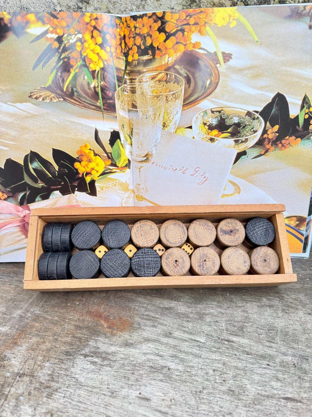 French Game in Original Wooden Presentation Box, Vintage Game With 24 ...