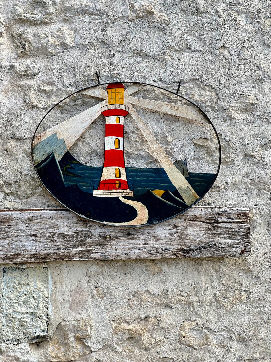 Two Sided Metal Sign, 1960s Seaside Road Sign , French Lighthouse - Etsy