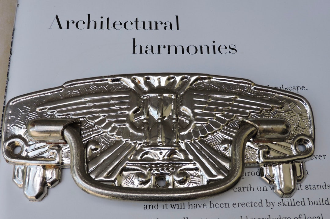 10 Art Deco Drawer Pull Handles, Ten 1920s French Furniture Cabinet ...