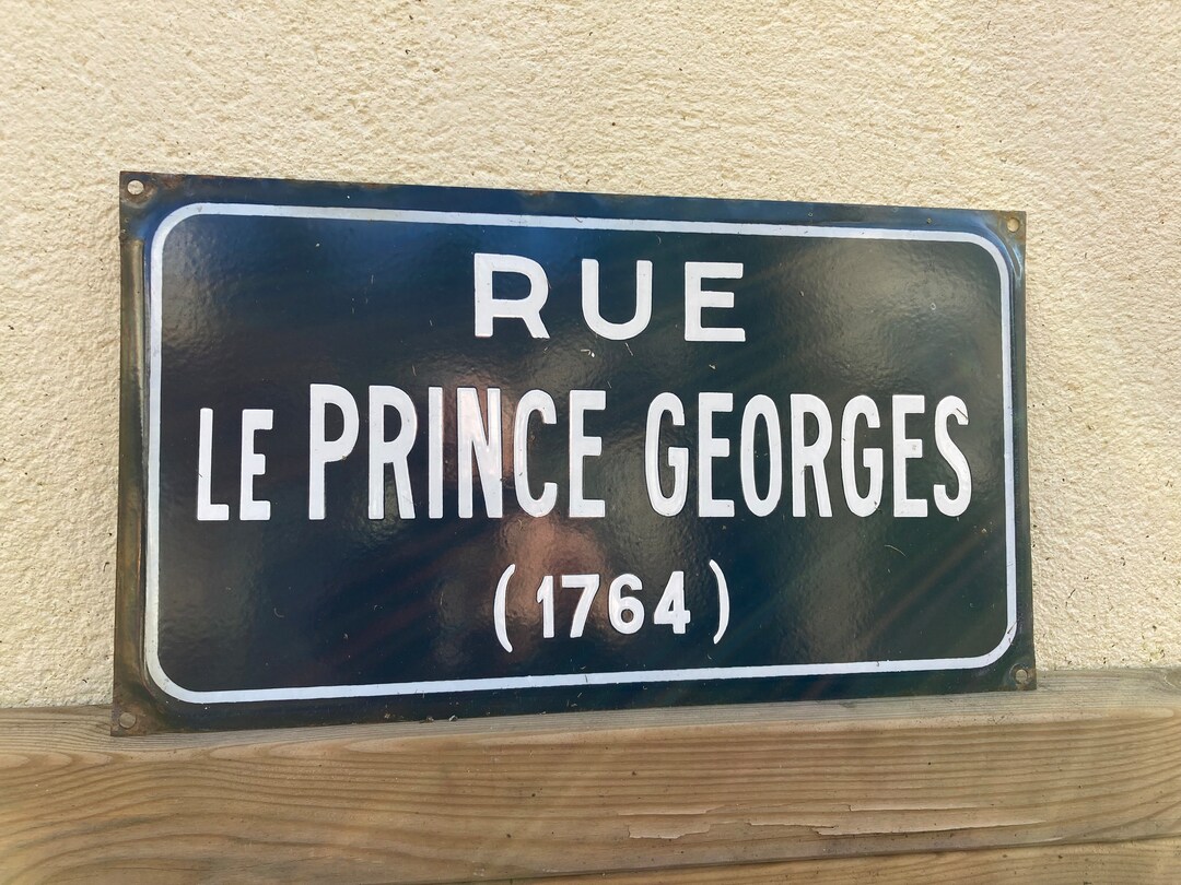 Vintage Enamel Road Sign, 1920s French Cobalt Blue and White Enamelled ...