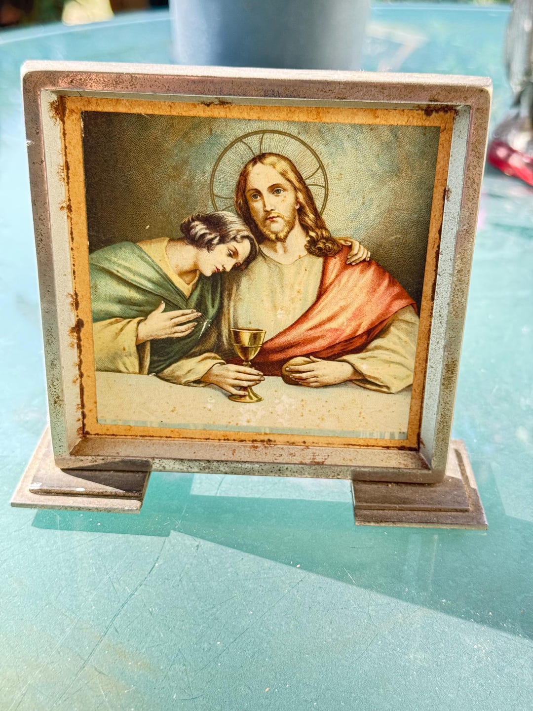 Vintage Religious Portrait, Free Standing Art Deco Frame - Etsy