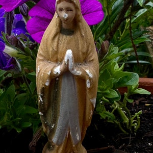 Virgin Mary Statue, Vintage Our Lady of Lourdes, Religious Devotional ...