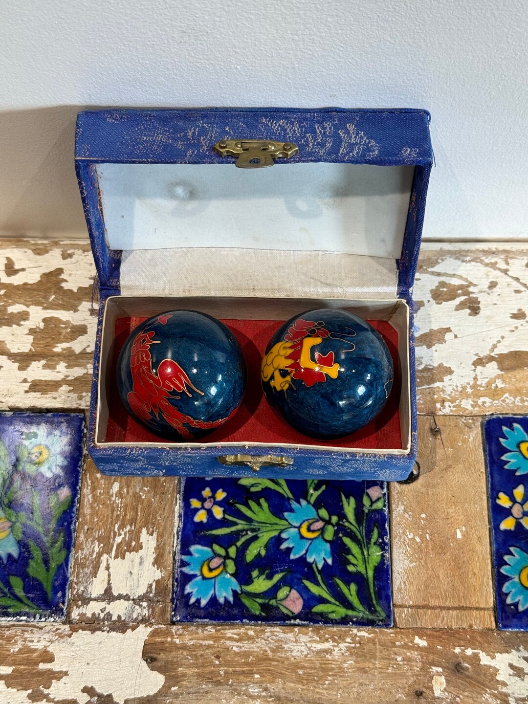 Vintage Chinese Qi-gong Balls in Presentation Box, Baoding Balls, Tai ...