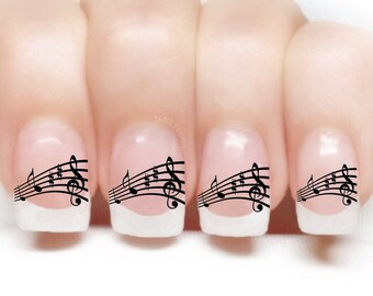 Music note nail art | Etsy