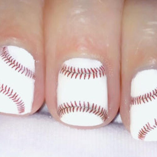 Baseball Nail Decal Laces Base Ball Nail Art NAILTHINS - Etsy
