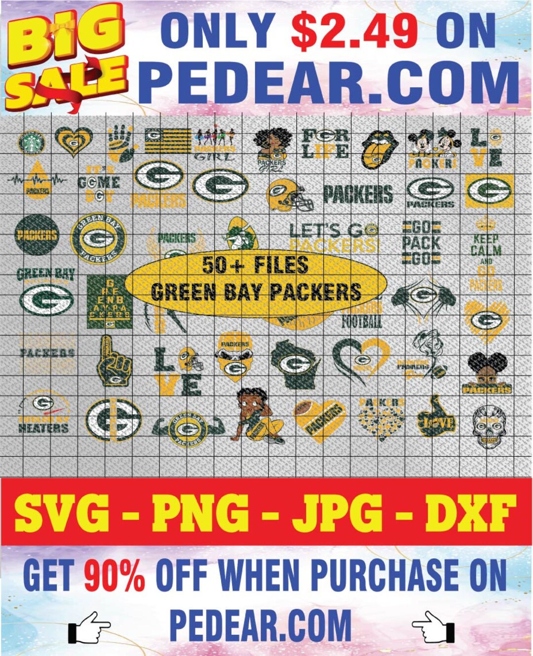 Green-bay-packers-svg Bundle Clipart Bundle Cutting File N - Etsy