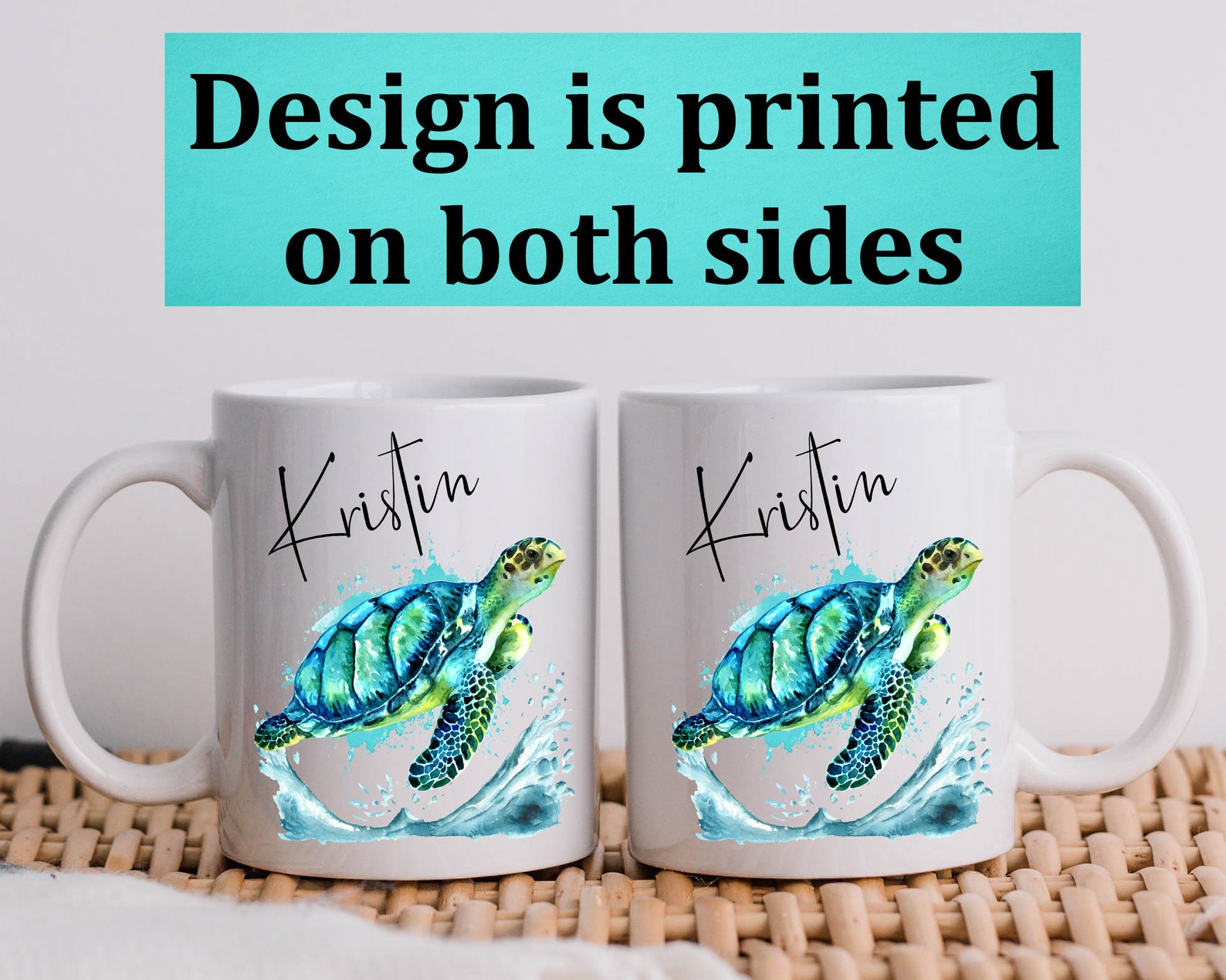 Turtle Coffee Mug Personalized Sea Turtle Mug Turtle Gifts - Etsy