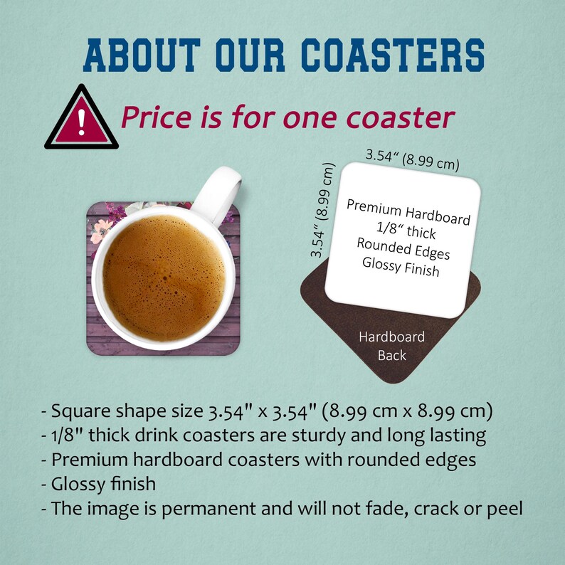 Teacher Coffee Coasters, Personalized Teacher Team Gift, School Office ...