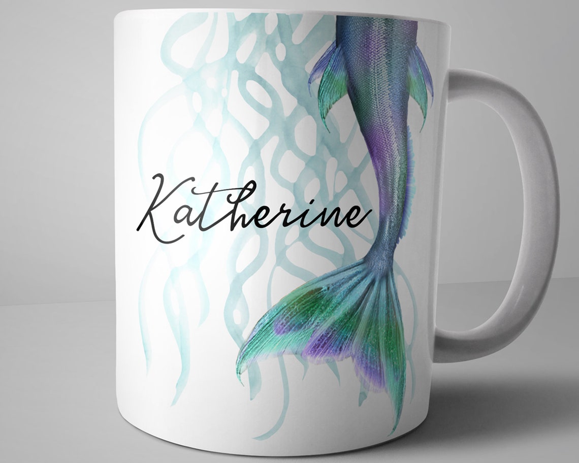 Mermaid Tail Mug Personalized Mermaid Mug Mermaid Gifts for - Etsy