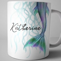 Mermaid Ocean Ceramic Mug - Etsy