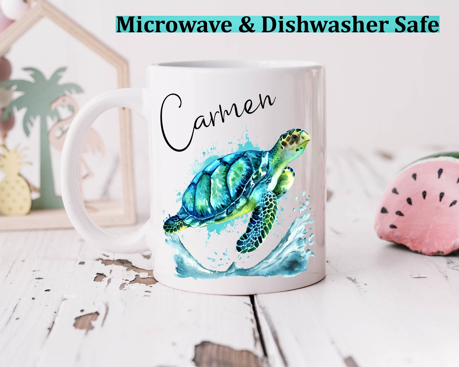 Turtle Coffee Mug Personalized Sea Turtle Mug Turtle Gifts - Etsy