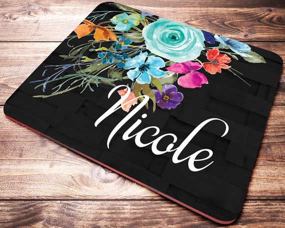 Personalized Mouse Pad Office Decor for Women Monogram Mouse | Etsy