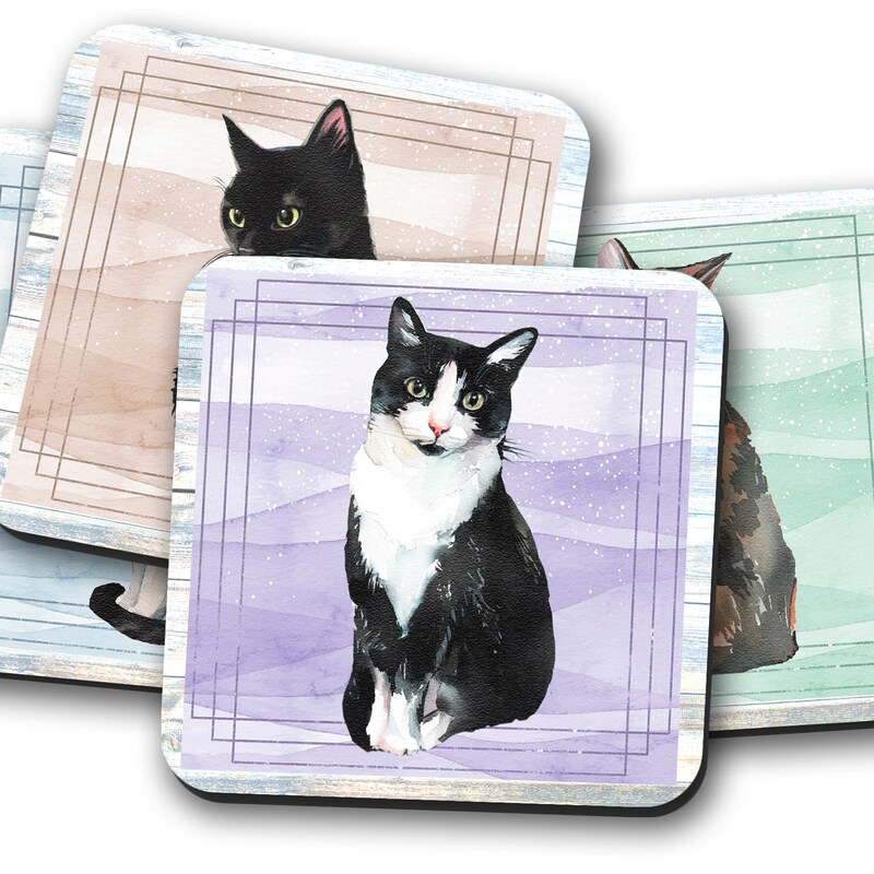 Cat Coaster - Etsy
