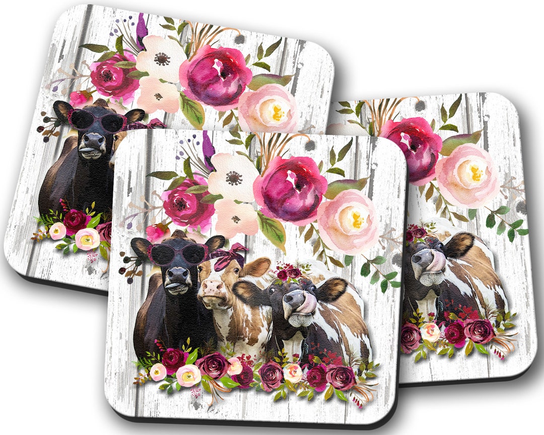 Farm Animal Coaster Farmhouse Table Decor Cow Gift for Her - Etsy