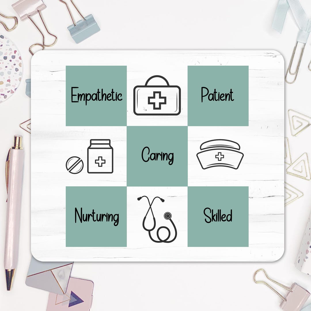 Trendy Nurse Grid Mouse Pad, Aesthetic Checkered Desk Decor ...