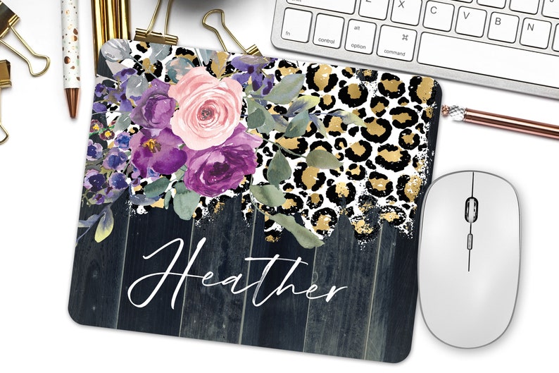 Leopard Print Desk Accessories Animal Print Mouse Pad - Etsy